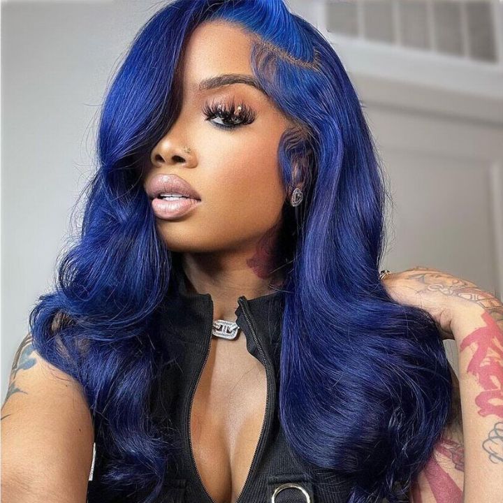 Colorful Straight Lace Frontal Transaparent Wigs Transparent HD Lace W ...