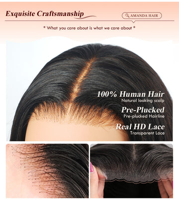 Loose Deep Wave Middle Part Lace Front Wig Human Hair 4*4/13*4 Frontal ...